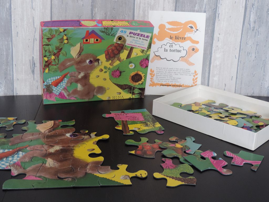 Puzzle le lièvre et la tortue Fernand Nathan - Grenier d'enfance